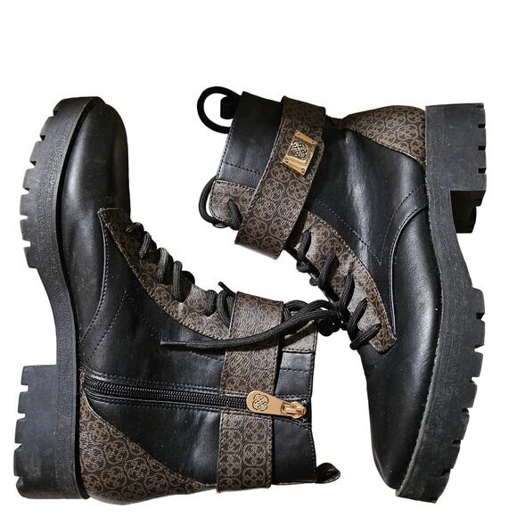 Daisy Fuentes | Shoes | Daisy Fuentes Logo Combat Boots Sz 75 | Poshmark